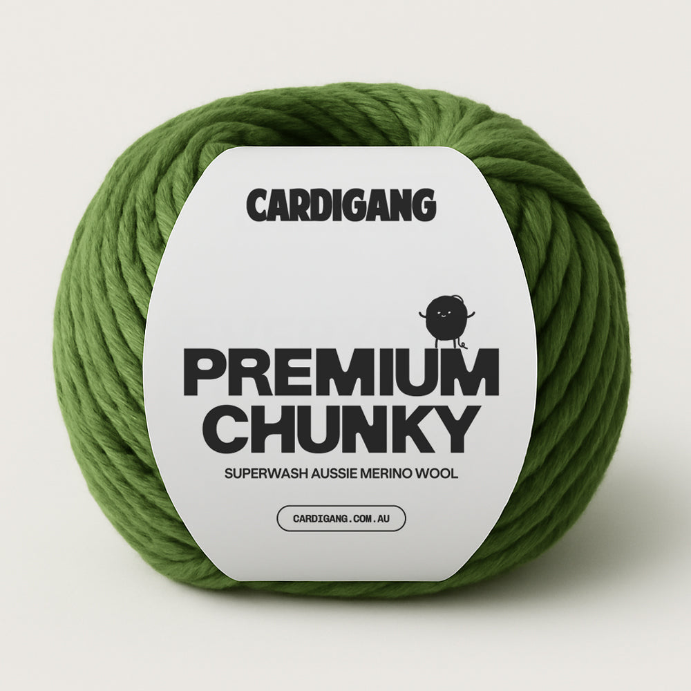 Green Machine | Premium Chunky Aussie Merino Wool | Cardigang